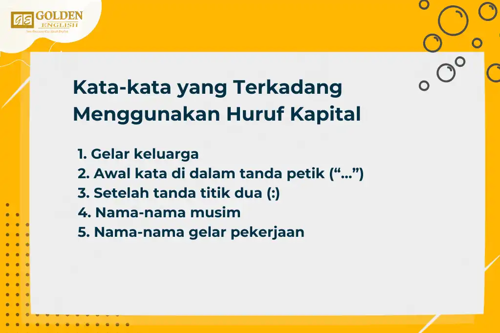 Aturan Penggunaan Huruf Kapital dalam Bahasa Inggris